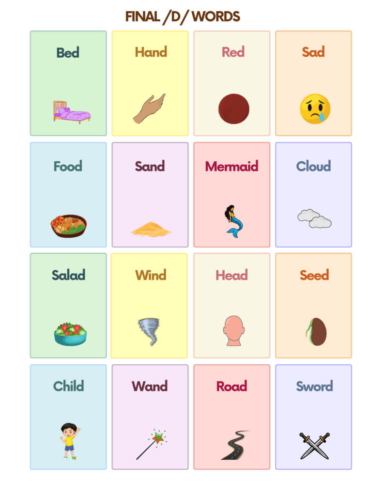 Free D Sound Articulation Words Flashcards For Speech Therapy AutisticHub Free D Sound Articulation Words Flashcards For Speech Therapy AutisticHub
