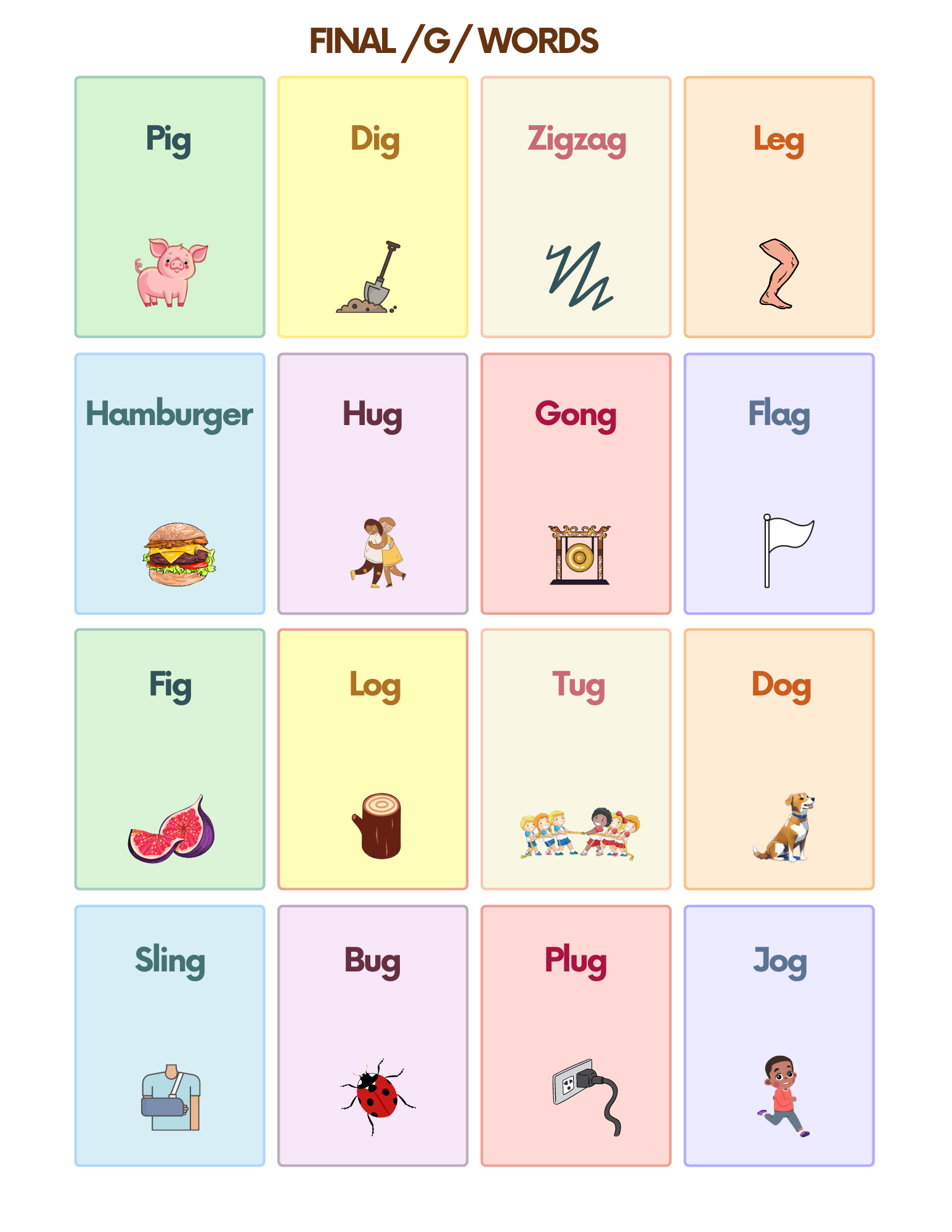Free G Sound Articulation Words Flashcards For Speech Therapy AutisticHub Free G Sound Articulation Words Flashcards For Speech Therapy AutisticHub