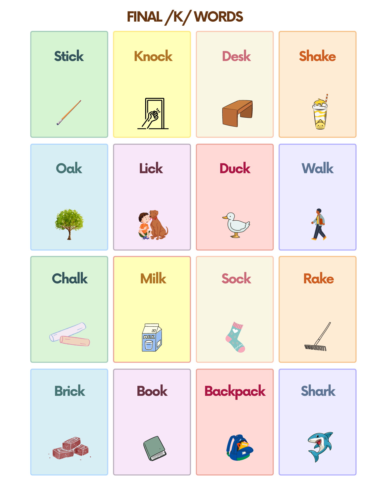 Free K Sound Articulation Words Flashcards For Speech Therapy AutisticHub Free K Sound Articulation Words Flashcards For Speech Therapy AutisticHub