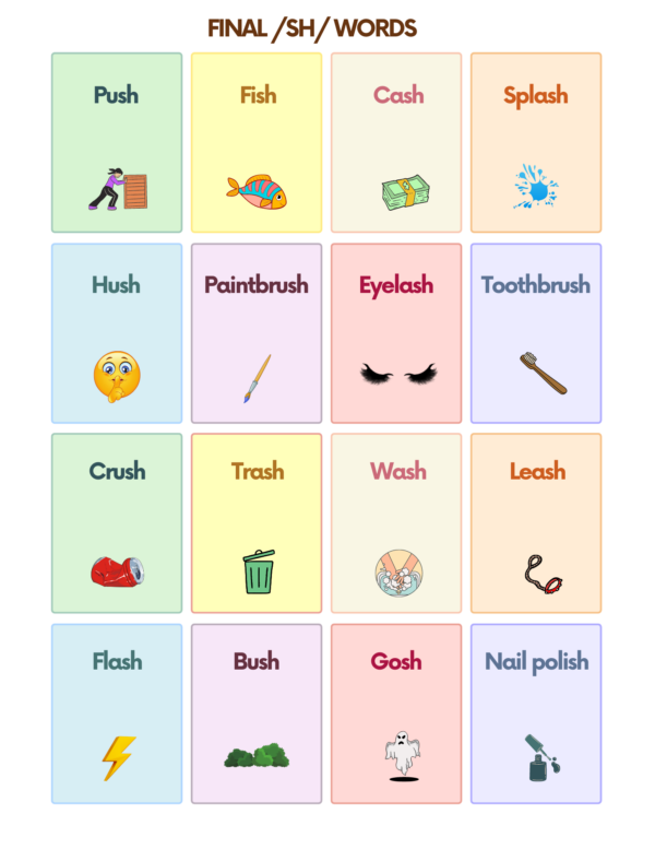 Free Sh Sound Articulation Words Flashcards for Speech Therapy ... Free Sh Sound Articulation Words Flashcards for Speech Therapy ...
