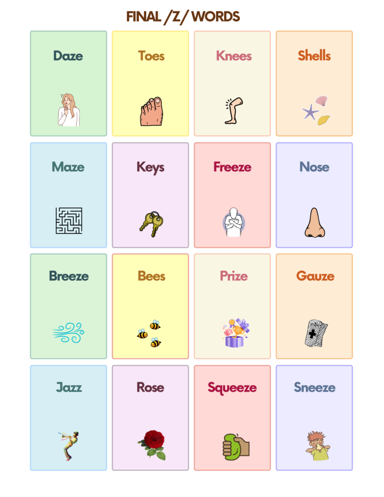 Free Z Sound Articulation Words Flashcards For Speech Therapy AutisticHub Free Z Sound Articulation Words Flashcards For Speech Therapy AutisticHub