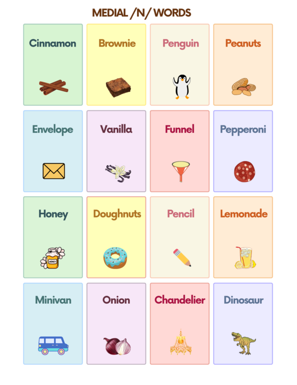 Free N Sound Articulation Words Flashcards for Speech Therapy | AutisticHub