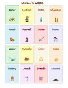 Free T Sound Articulation Words Flashcards for Speech Therapy | AutisticHub