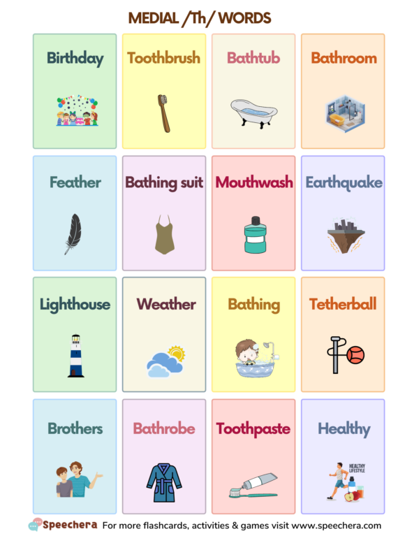 Free Th Sound Articulation Words Flashcards for Speech Therapy ... Free Th Sound Articulation Words Flashcards for Speech Therapy ...