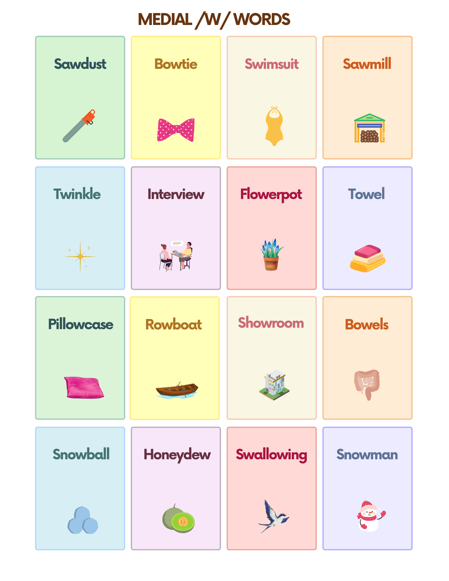 Free W Sound Articulation Words Flashcards For Speech Therapy AutisticHub Free W Sound Articulation Words Flashcards For Speech Therapy AutisticHub