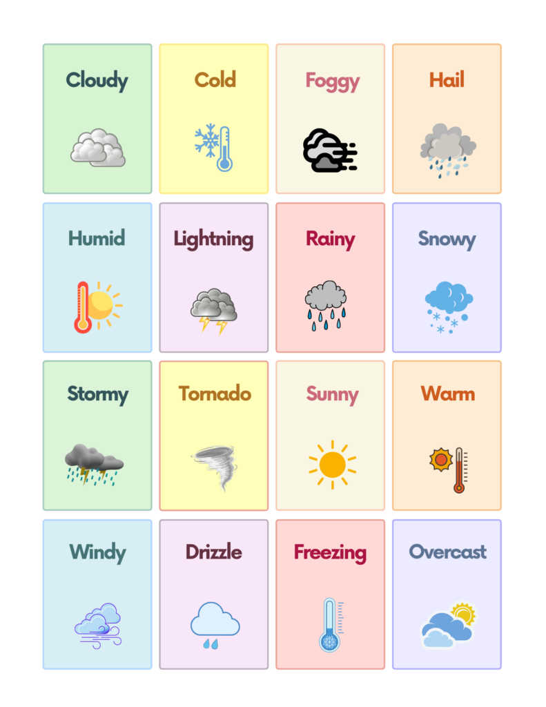 Free Weather Flashcards for Autism and Speech Therapy | AutisticHub