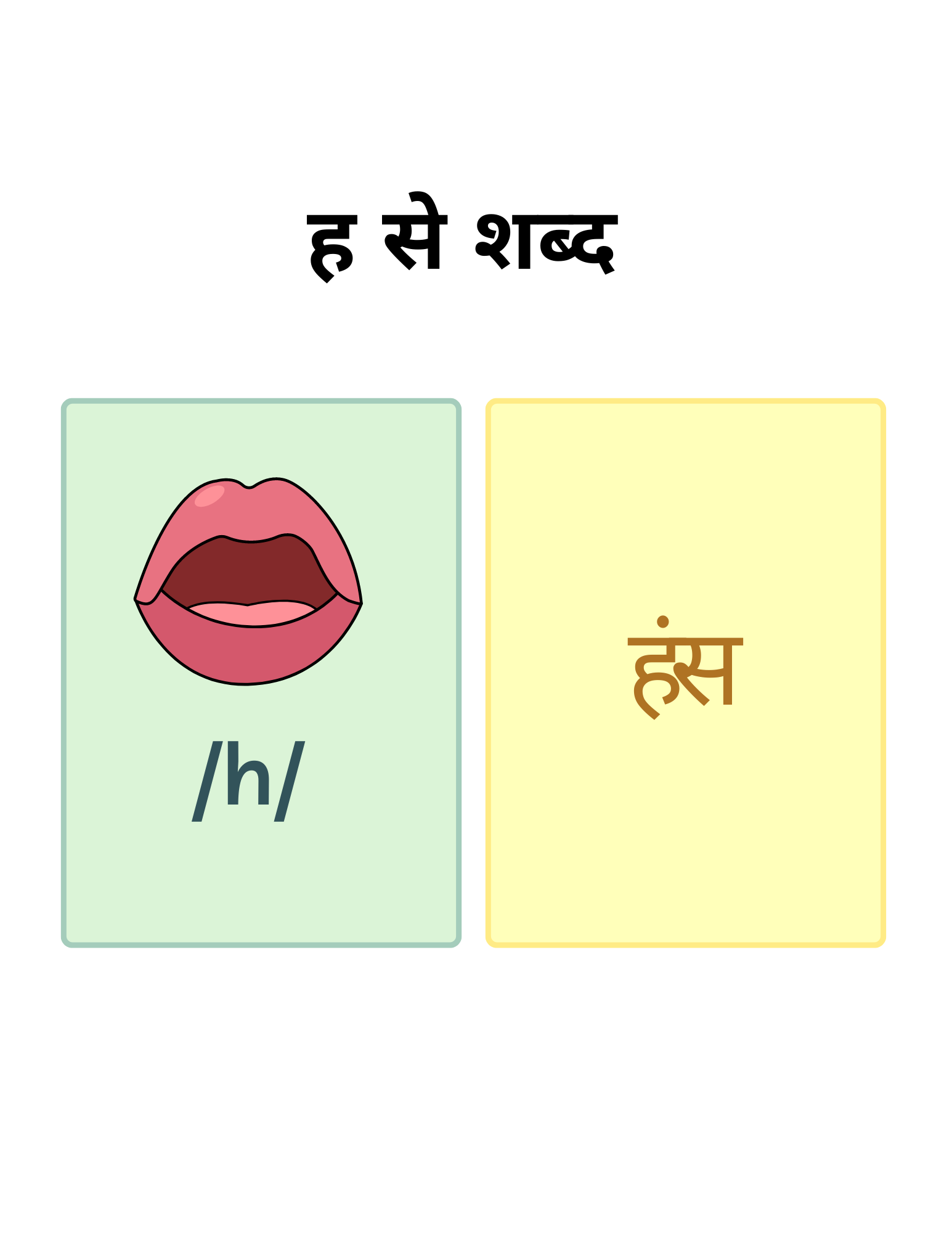 Free Hindi H Words List for Speech Therapy - ह से शब्द | AutisticHub