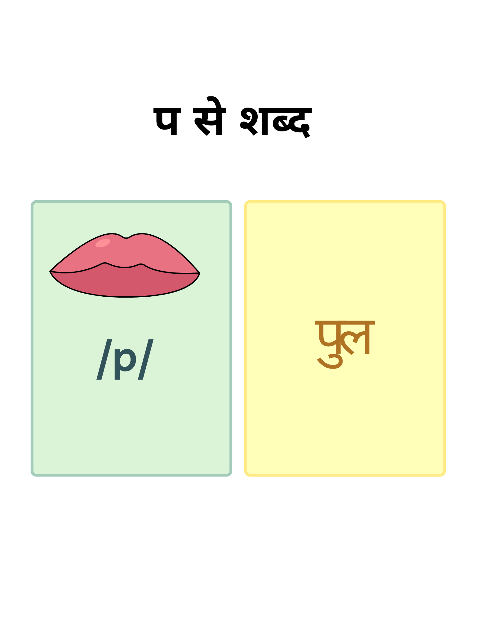 Free Hindi P Words List for Speech Therapy - प से शब्द | AutisticHub